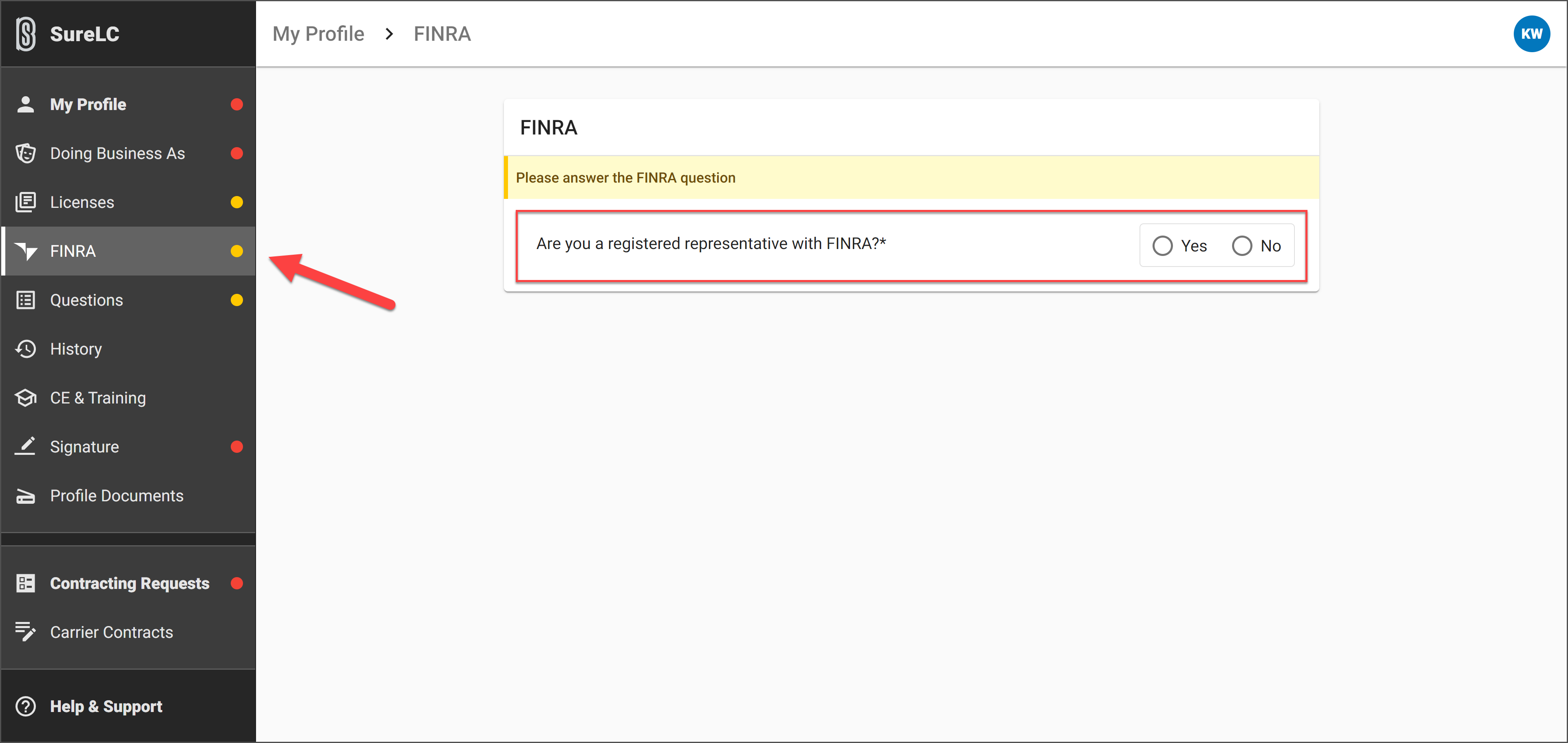 Producer Profile -> FINRA – Help Center